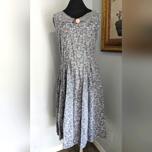 Vintage | Dresses | 94s50s Atomic Print Lucite Midi Dress | Poshmark